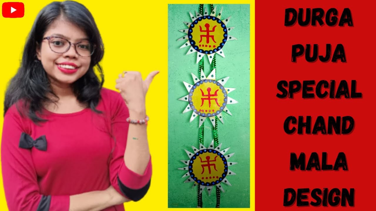 How to make chand mala with paper at home || Chand mala making||Chand ...