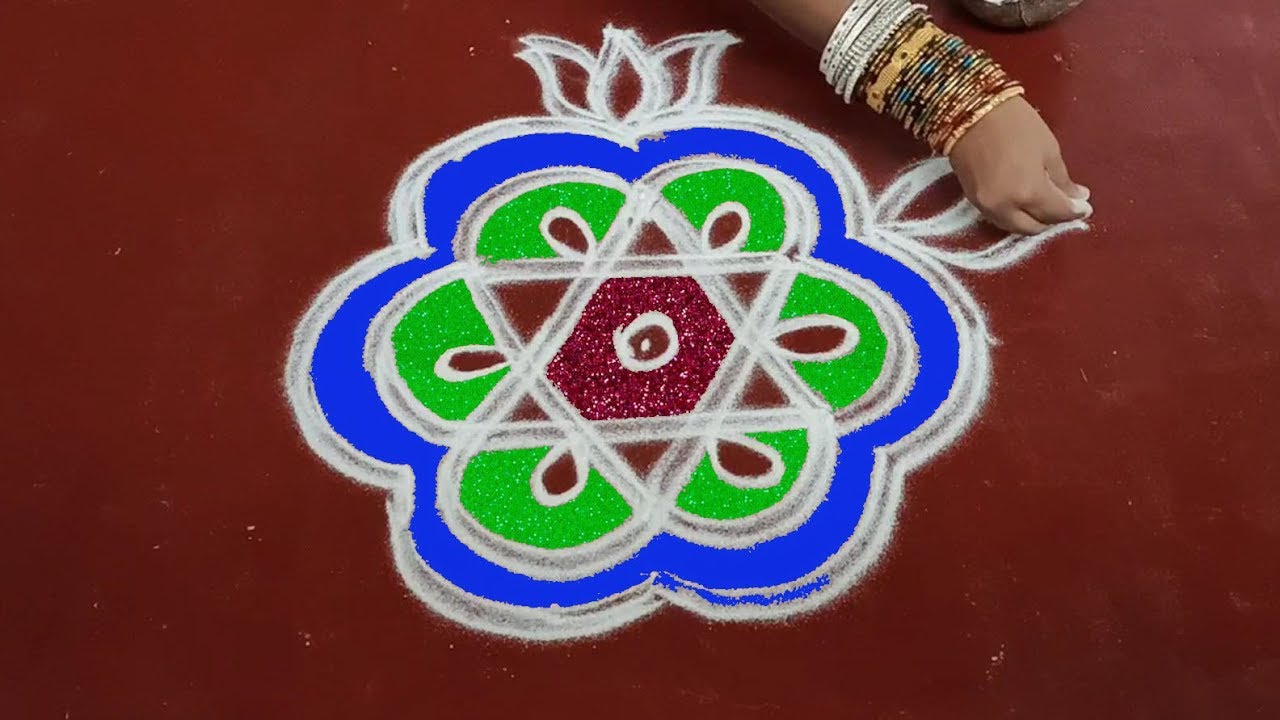 star rangoli design for margazhi friday || easy rangoli with dots ...