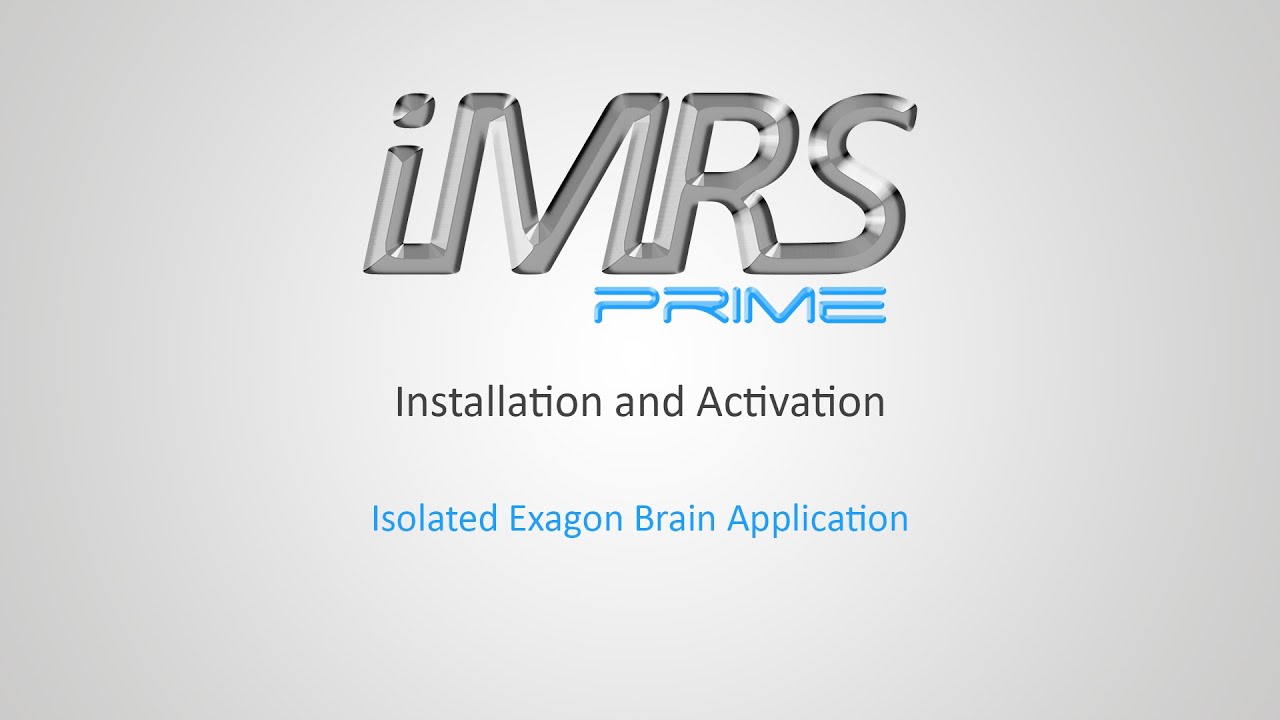 17 - iMRS Prime: Isolated Exagon Brain Application - YouTube