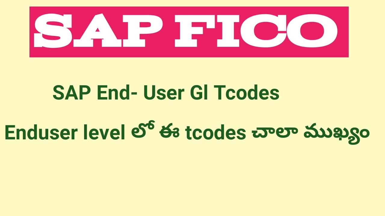 Sap Enduser GL Tcodes Telugu Sap Fico Tcodes Telugu YouTube sap-enduser-gl-tcodes-telugu-sap-fico-tcodes-telugu-youtube