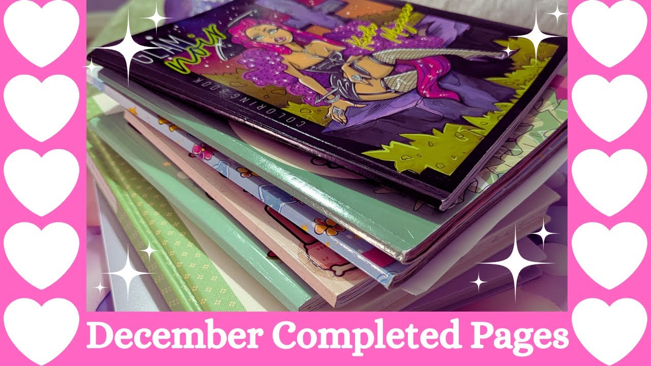 December Completed Pages, Yearly Wrap up & Completed Colouring Journal ...