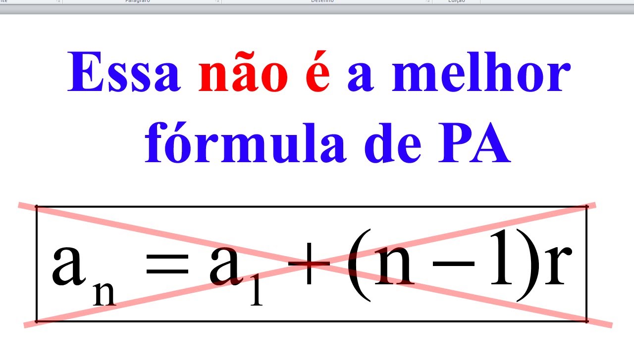 Esta não é a melhor fórmula de PA. - YouTube