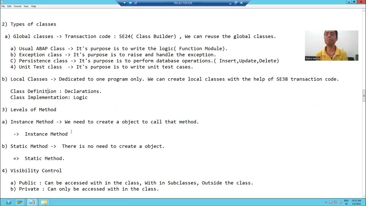 17 - ABAP OOPS - Creating a Program Using Local Classes Part1 - YouTube