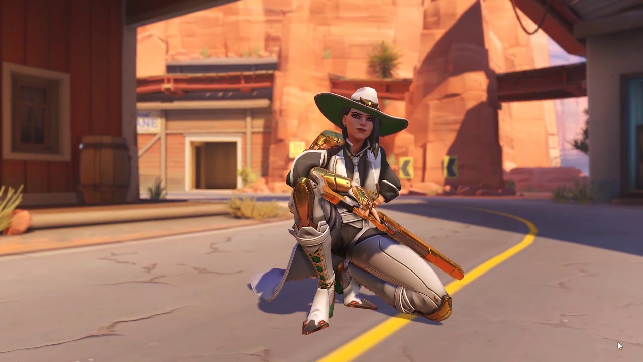 Overwatch | Ashe Posh Golden Weapon Skin Spotlight | All Cosmetics ...