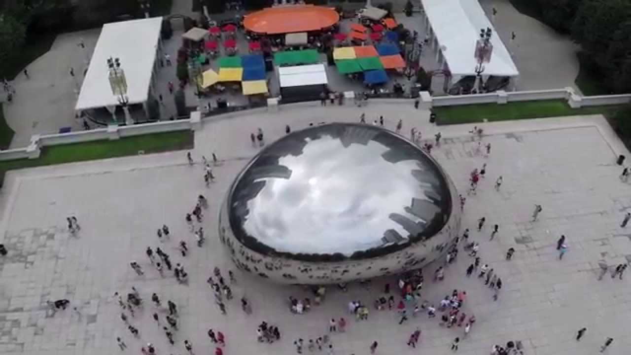 Aerial Filming of Cloud Gate in Chicago - YouTube