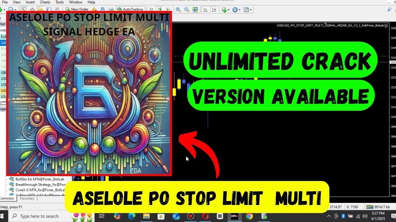 ASELOLE PO STOP LIMIT MULTI SIGNAL HEDGE EA V2.1 Category : MT4 EA ...