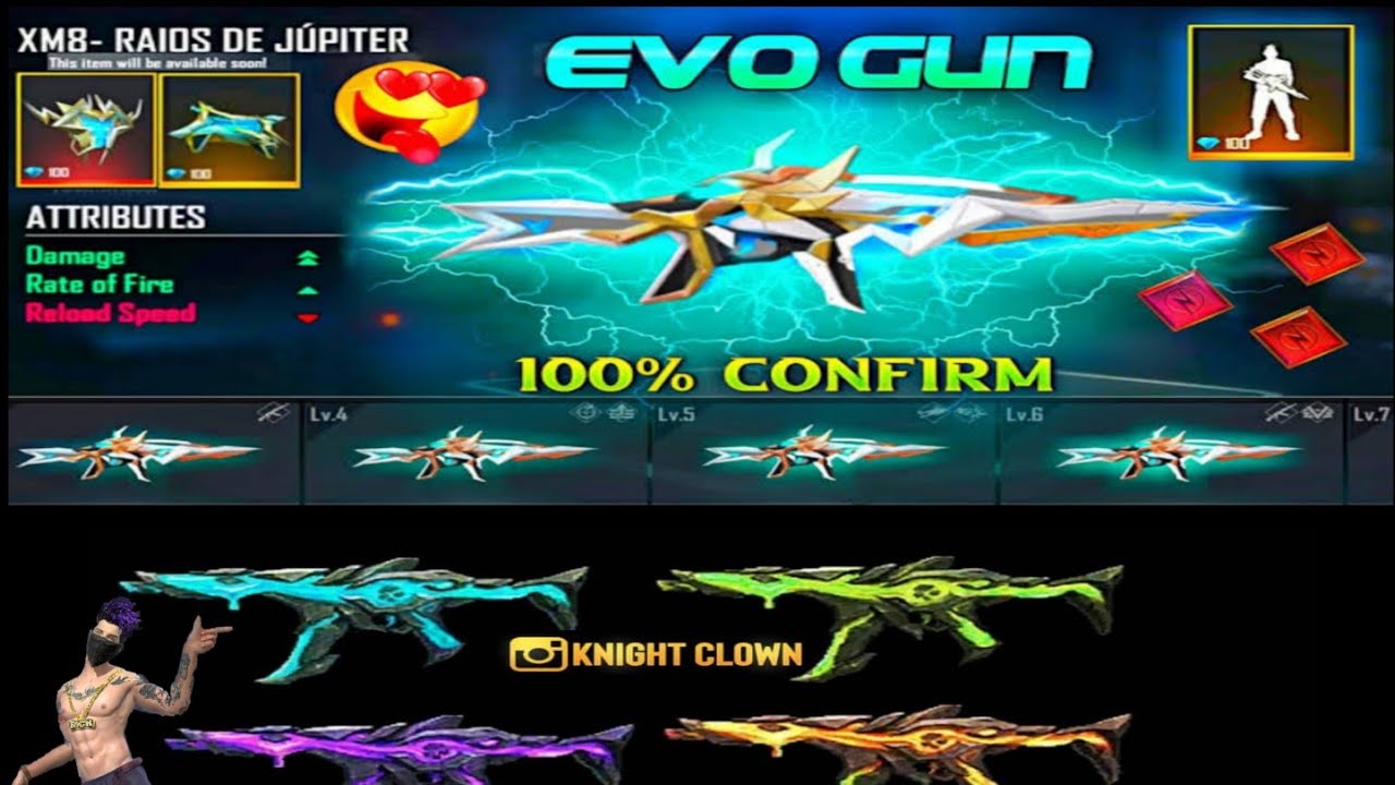 NEXT EVO GUN SKIN😯 | NEW EVOLUTION XM8 GUN SKIN IN FREE FIRE ||NEW ...