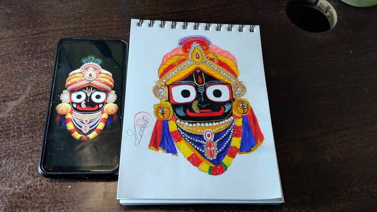 Jagannath ji Drawing Tutorial 🥰 // Step by step draw // Easy to simple ...