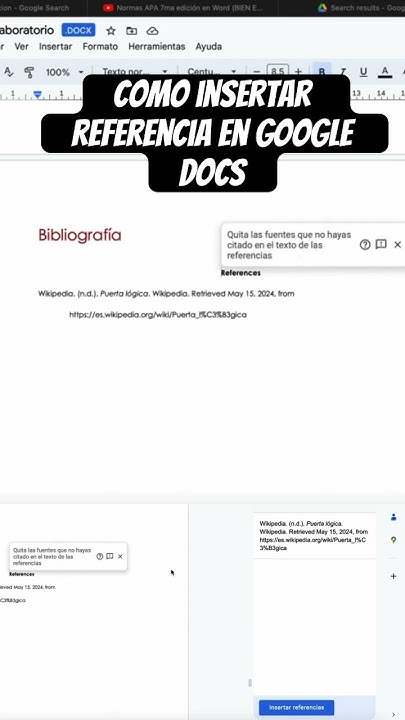 Cómo insertar referencias en Google, Google docs - YouTube