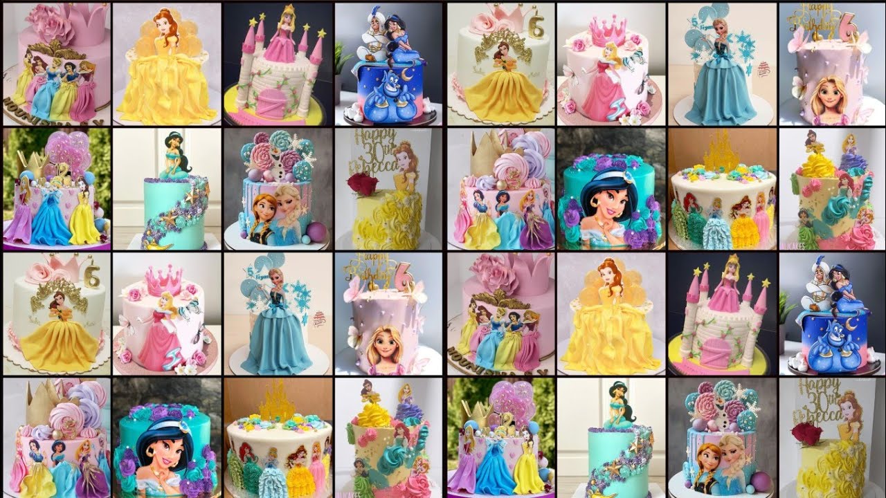 🤩 Disney Princesses Theme Cake🎂💞 Best Birthday Cake Design for Girls ...