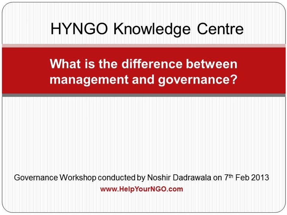 What is the difference between management and governance? - YouTube