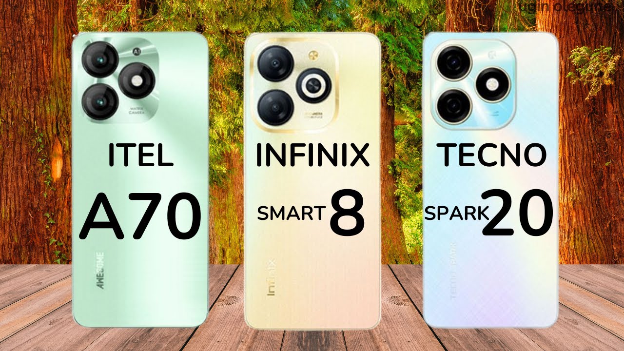 Itel A70 vs Infinix Smart 8 vs Tecno Spark 20 - YouTube
