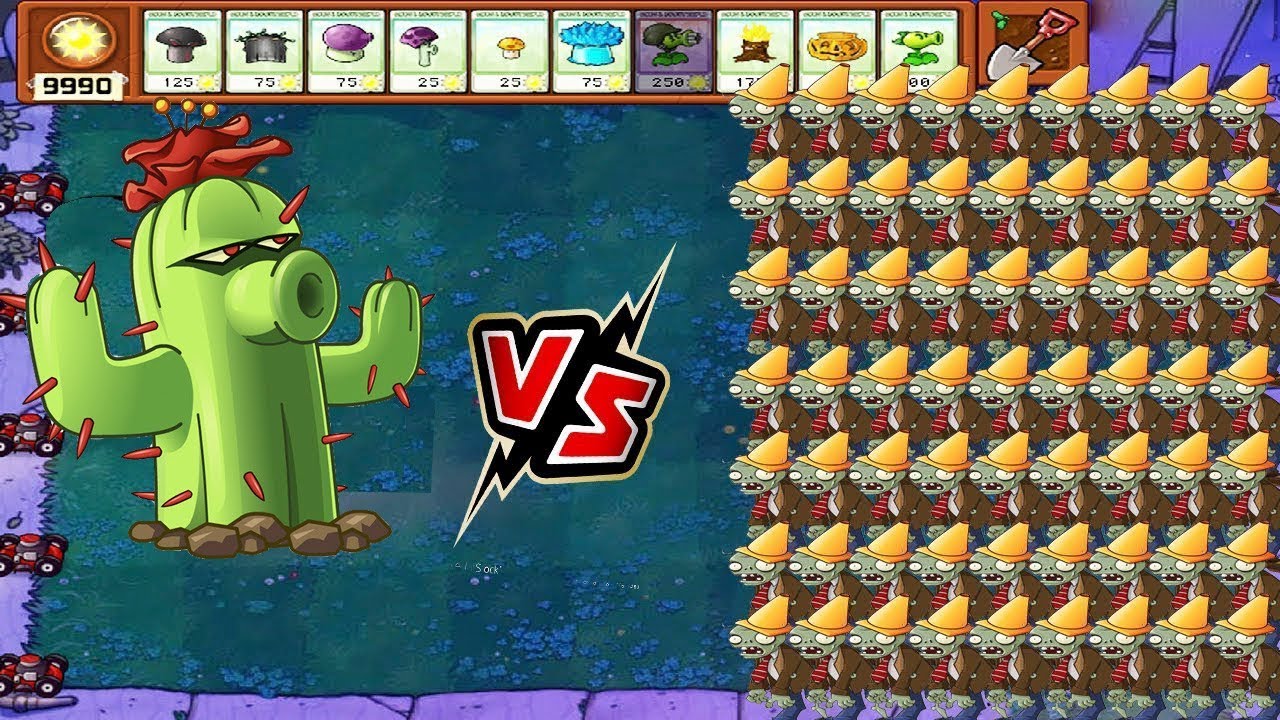 1 Cactus Minecraft vs vs 99999 Zombies - Plants vs Zombies | Gameplay ...