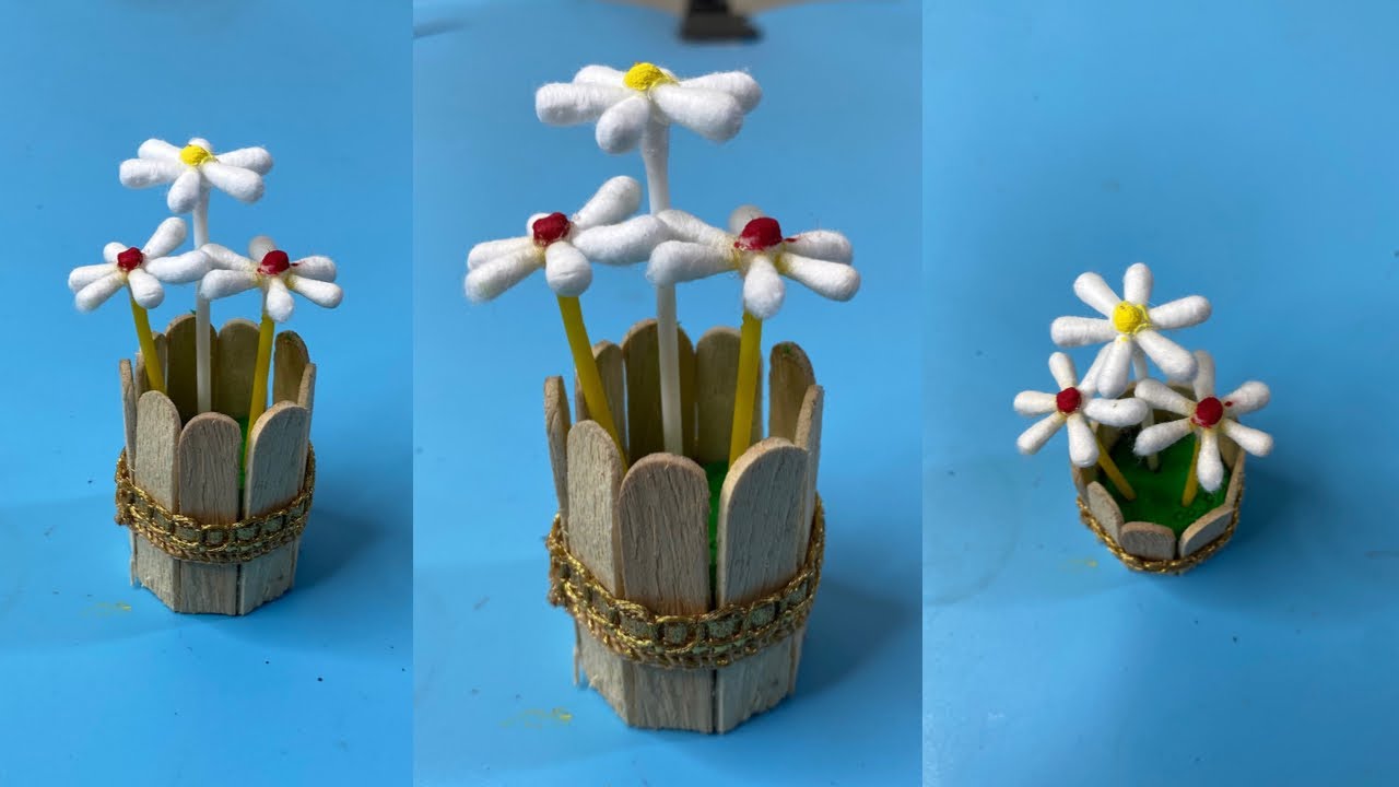 Beautiful Miniature craft | Buds craft | flower using buds - YouTube