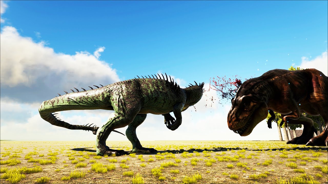 Feroxus vs Turok Tyrannosaurus - Monster Wars Universe Ark Survival Evolved - YouTube