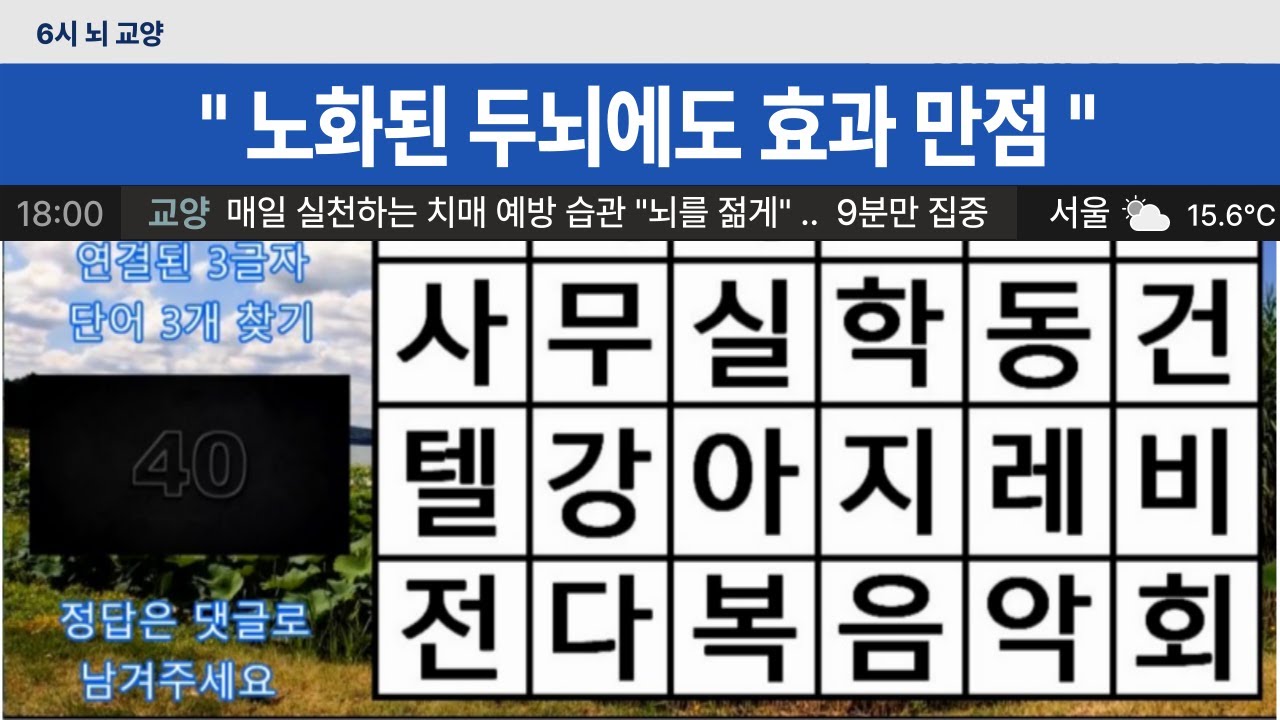 노화된 두뇌에도 효과 만점 100세시대 건강하게 숨은단어찾기치매예방치매예방퀴즈치매테스트단어퀴즈낱말퀴즈기억력테스트