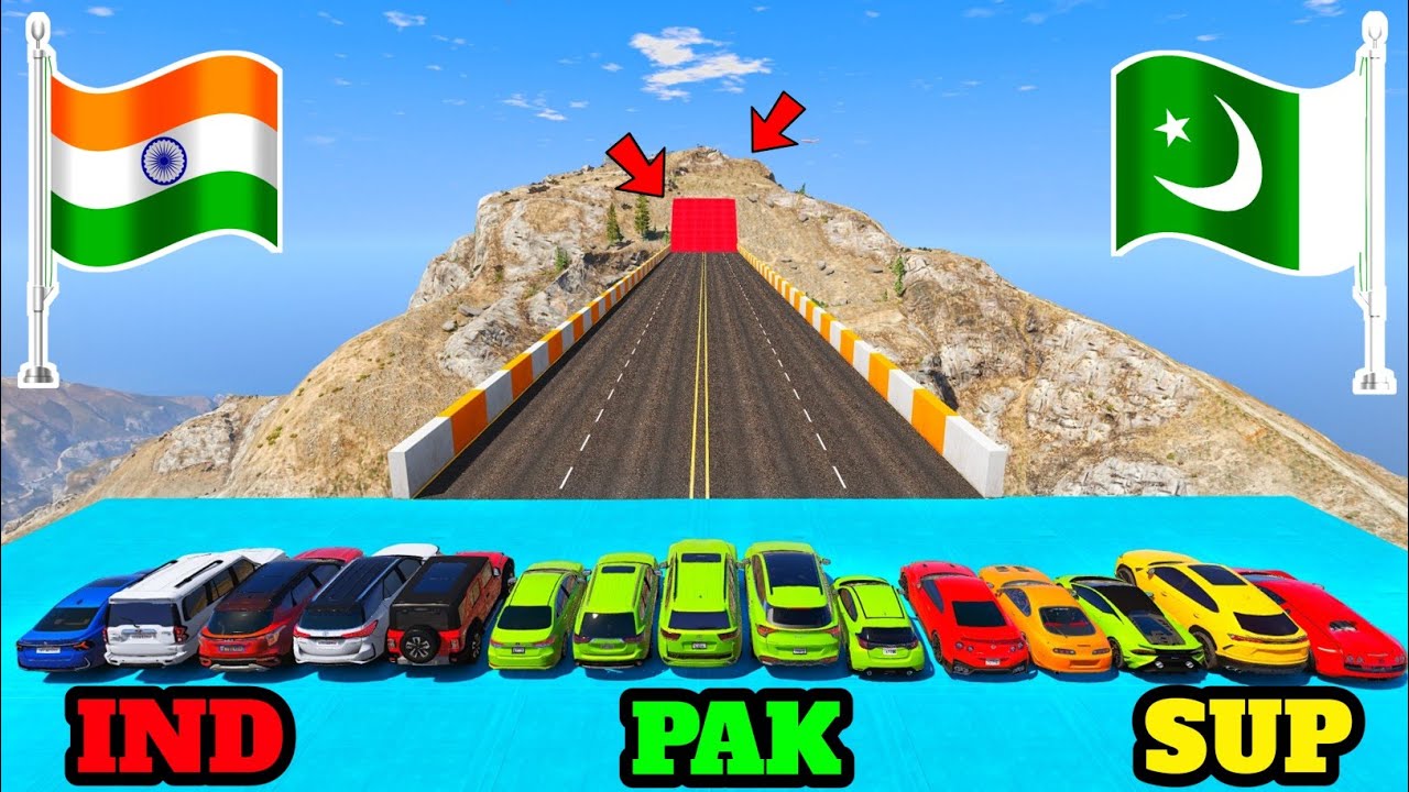 India Vs Pakistan | Gta 5 India Vs Pakistan Vs Super Cars Mount ...