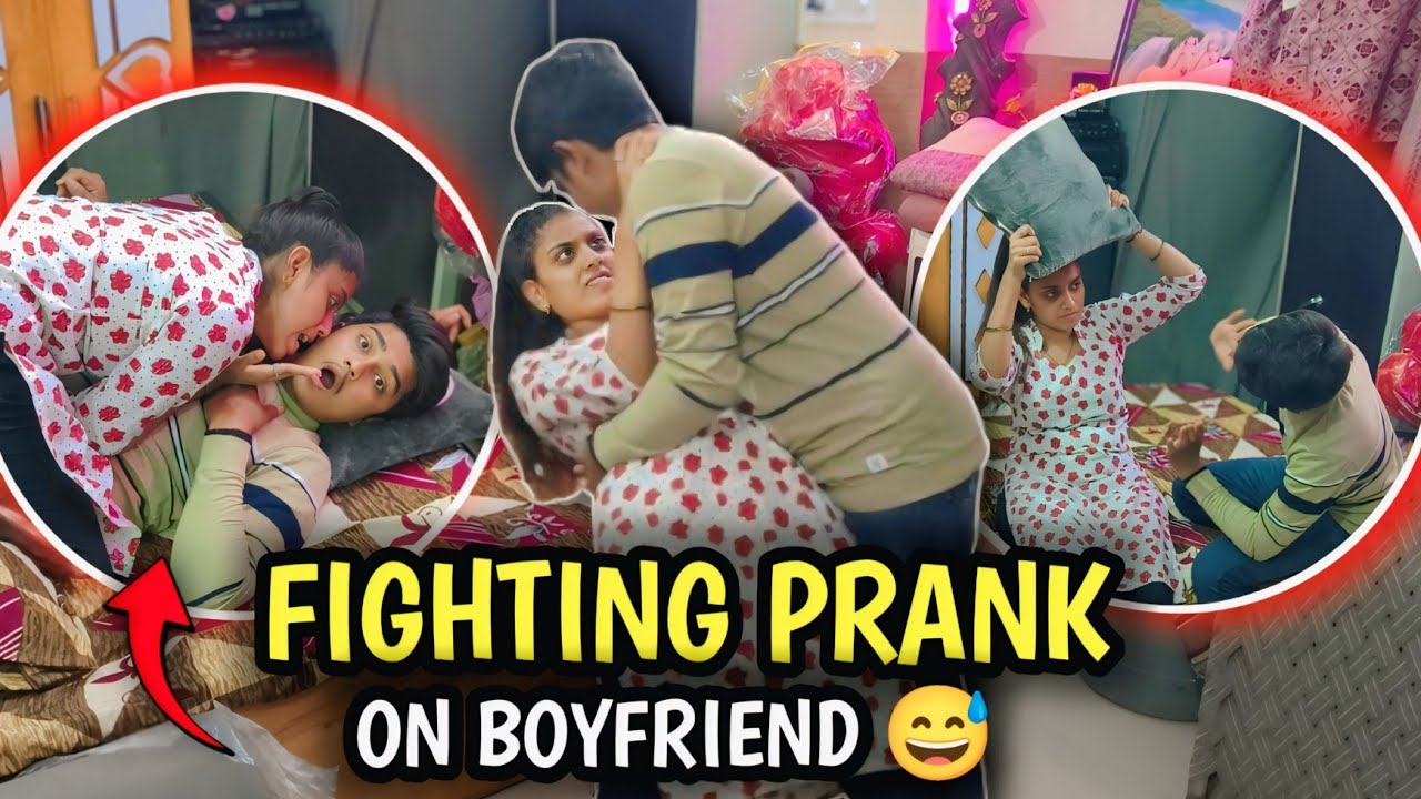 Fighting prank on boyfriend 😂😁 // आज तो मजा आ आगया 🤭🫢 #funny #comedy # ...