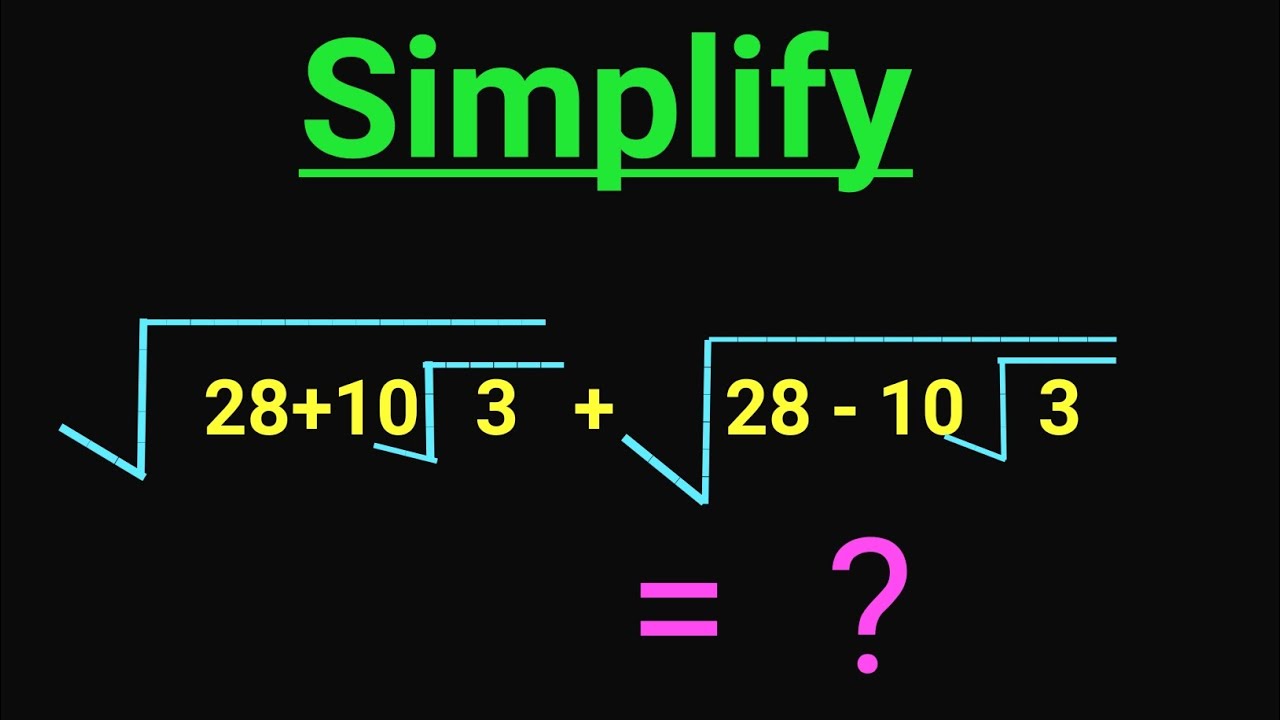 Nice algebra maths simplification problem - YouTube