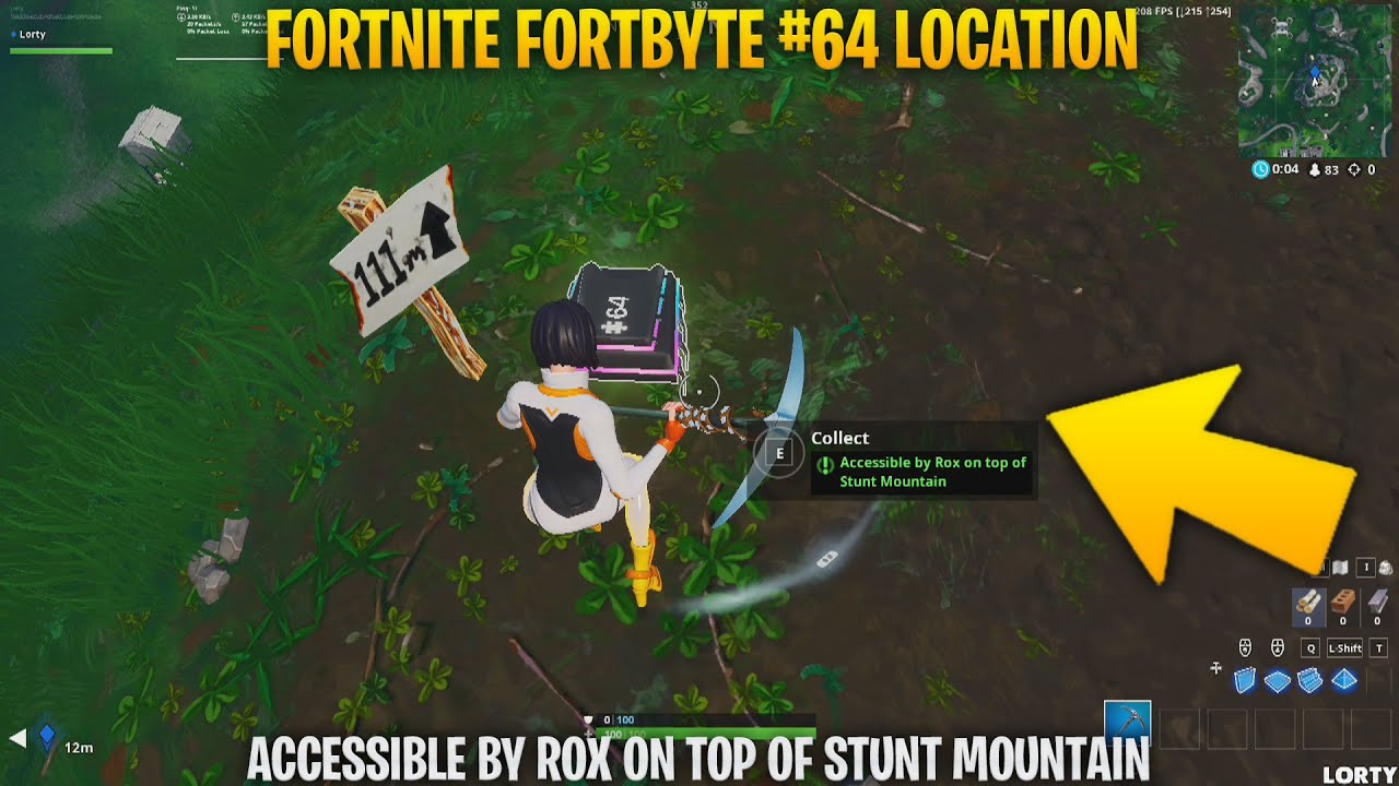 Fortnite Fortbyte #64 - Accessible by Rox on top of Stunt Mountain ...