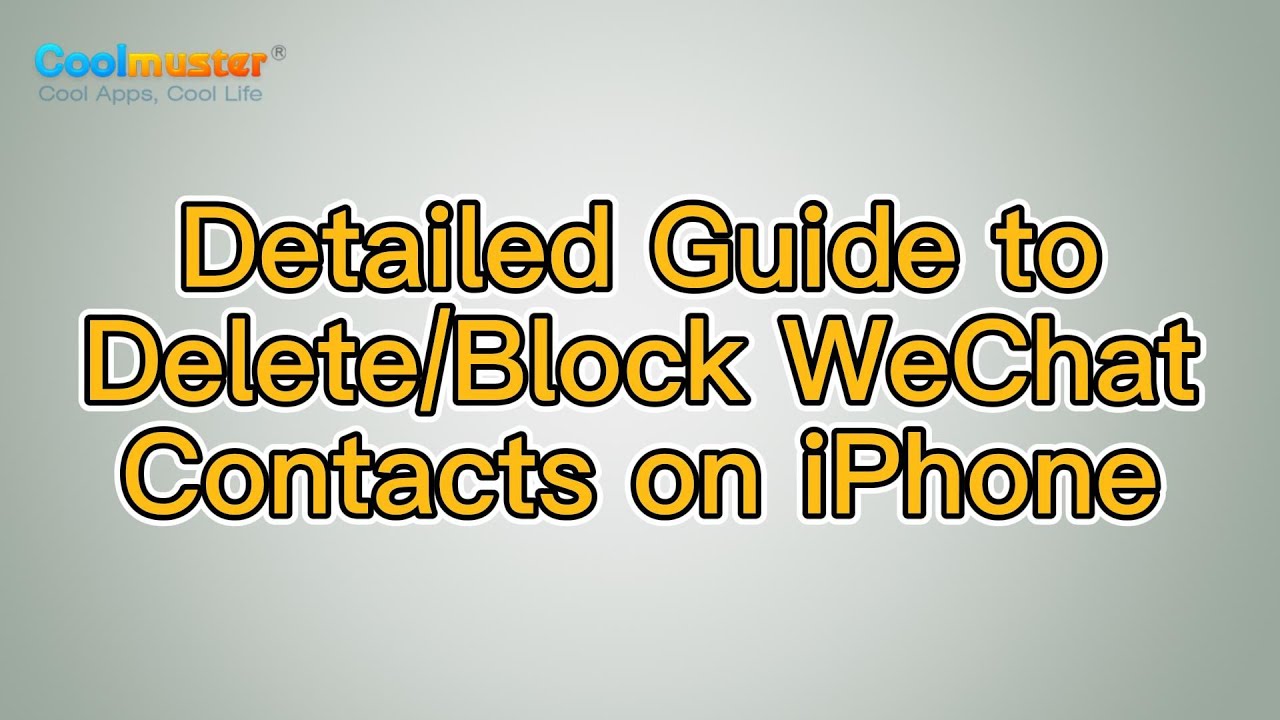 How to Delete/Block WeChat Contacts on iPhone? [Solved] - YouTube