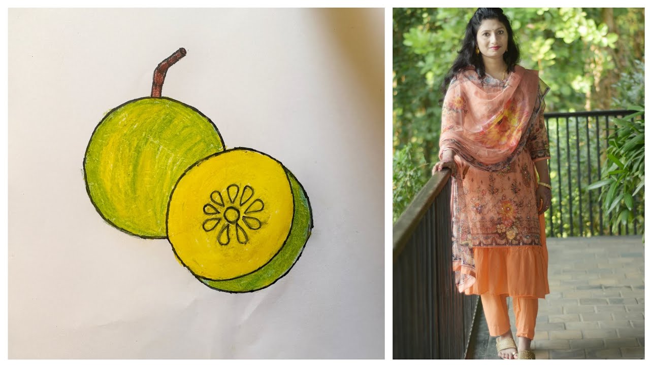 how to draw wood Apple step by step || wood Apple easy drawing || বেল ...