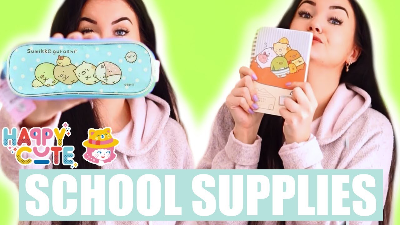 KAWAII BACK TO SCHOOL SUPPLIES HAUL - HAPPY CUTE SHOP - YouTube