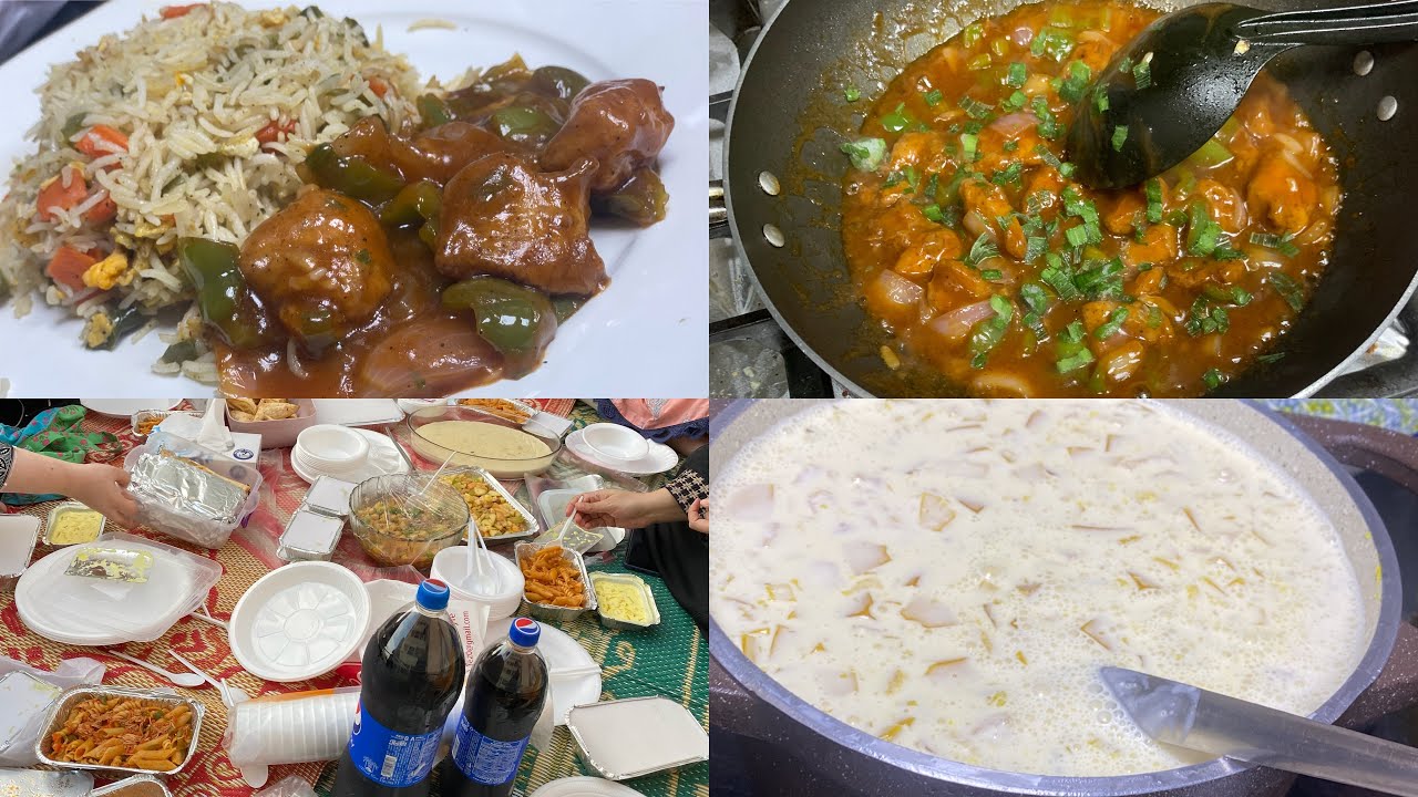 itny dino bad hosh aya😡|chicken manchurian with egg fried rice|1 dish ...