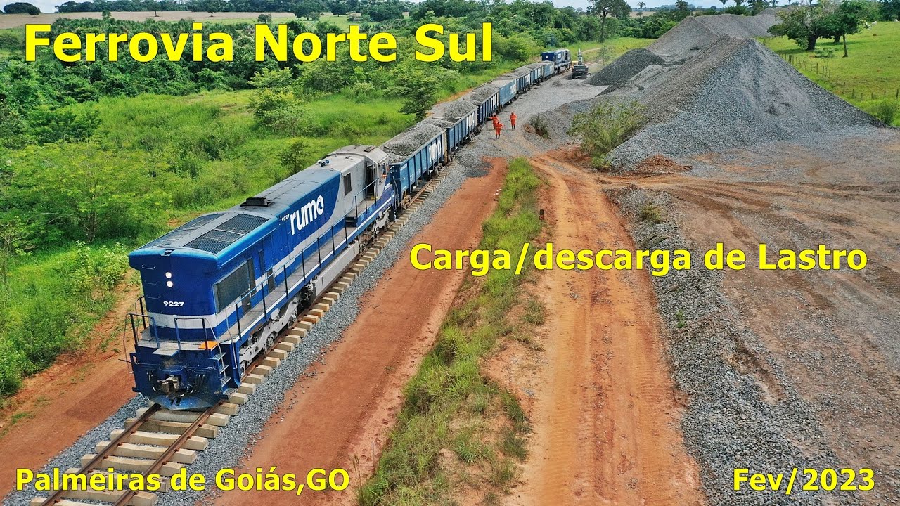 FNS Obras Descarga Lastro km 99 21 Fev 2023 4k #palmeiras #goiás #ferrovia - YouTube