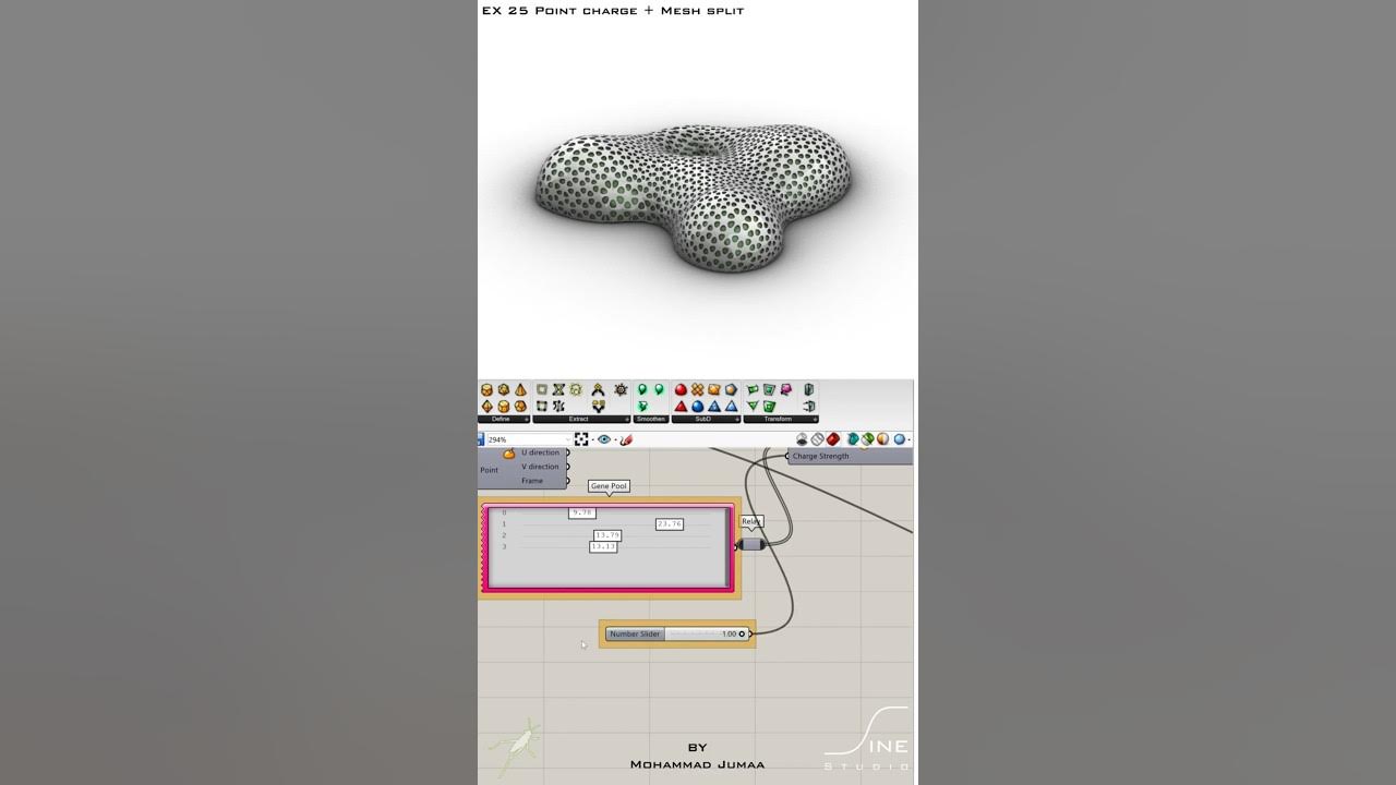 Grasshopper - EX 25 - Point charge + Mesh split - YouTube