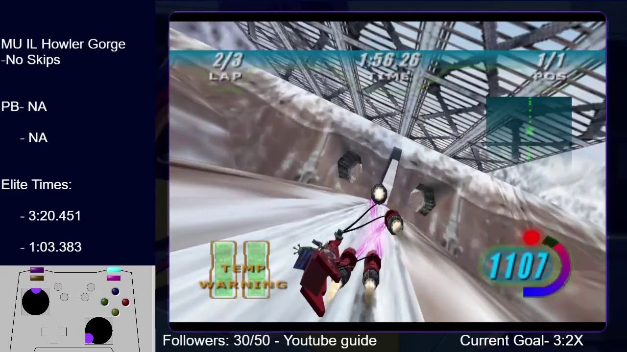 Howler Gorge (Obsolete)- 3:23.543 || Star Wars Episode 1: Racer - YouTube