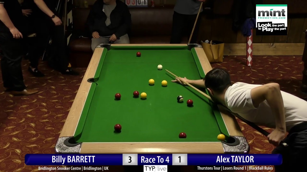Live Pool Action: Billy Barrett v Alex Taylor | Race To 6 | Thurstons Comp | Blackball Rules ...