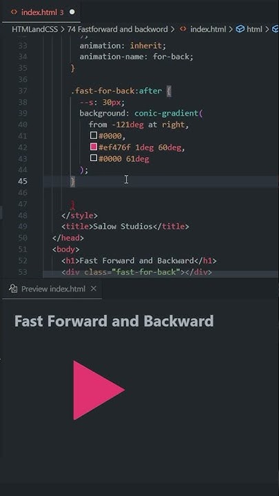 Fastforward and backward Animation HTML and CSS tutorial for beginners 2022 #shorts #coding ...