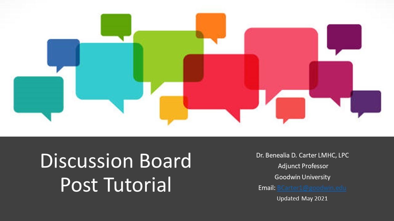 Discussion Board Tutorial -updated May 2021 - YouTube