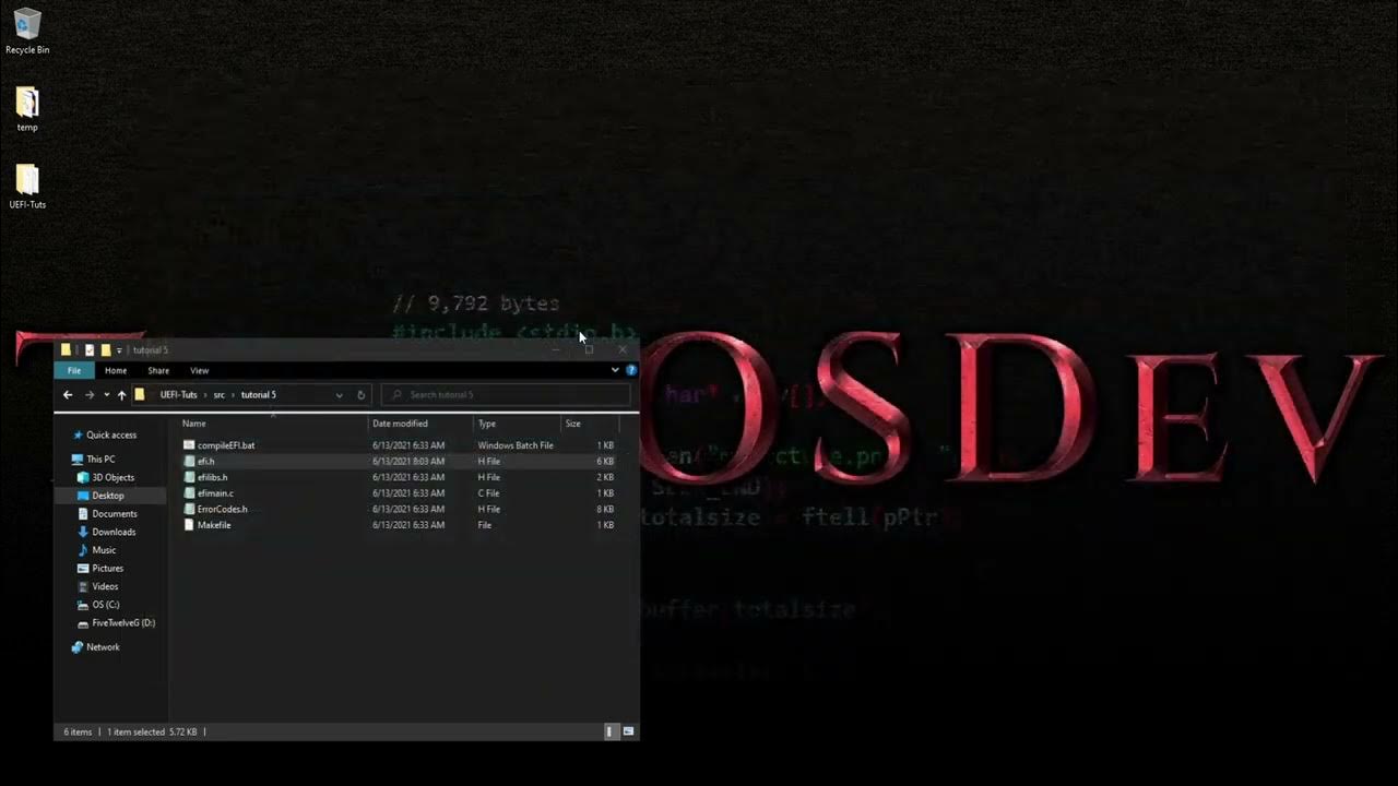9 Osdev Efi Based Bootloader Efilibs File Youtube