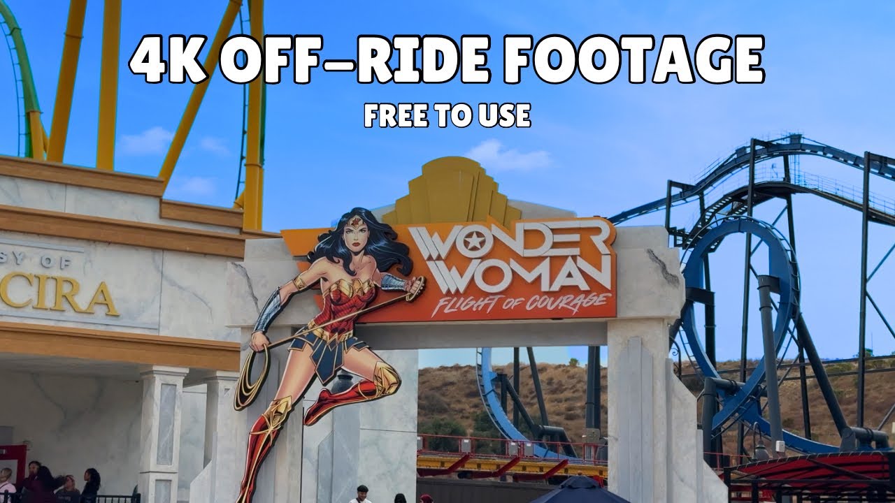 Wonder Woman Flight of Courage 4K Off-Ride Footage - No Copyright - YouTube