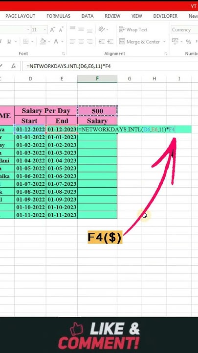 How to Calculate Salary in Excel ।#Shorts #computertipstrickshindi ...