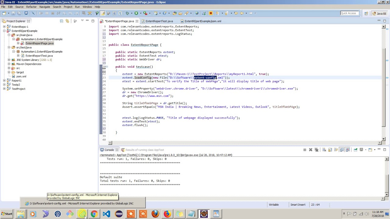 How To Generate Extent Report In Selenium Webdriver Youtube