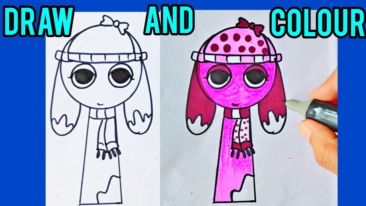 How to Draw Cute Sprunki in Winter | Easy Step by Step Drawing for ...