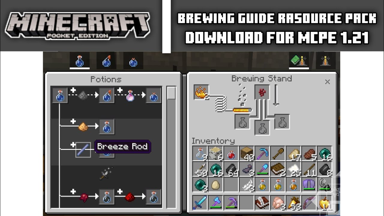 Brewing Stand guied Resource pack for Minecrft pe/bedrock 1.21 - YouTube