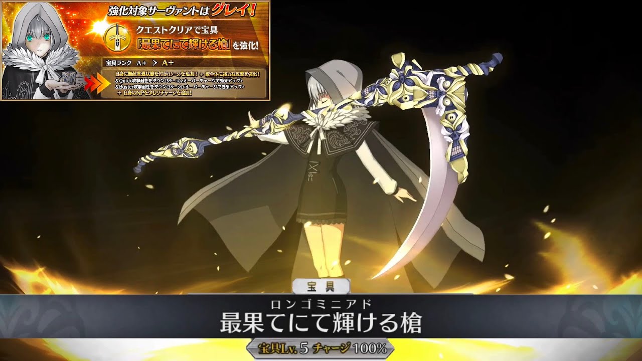 【FGO】Gray (Assassin) Noble Phantasm Upgrade Demo『Rhongomyniad』【Fate ...