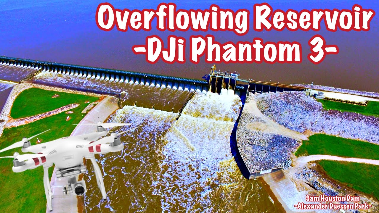 OVERFLOWING RESERVOIR DRONE's EYE VIEW |Lake Houston Dam| - YouTube