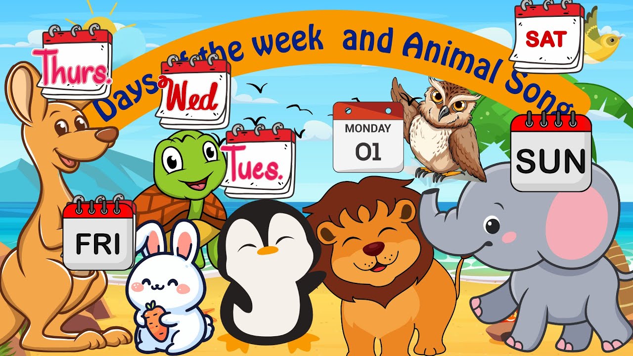Days of the Week with Animals Rhyme | Fun Nursery Rhyme for Kids ...