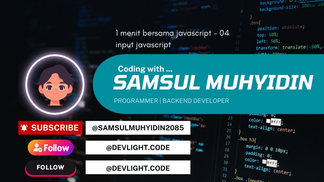 1 menit bersama javascript - 04 - input javascript - YouTube