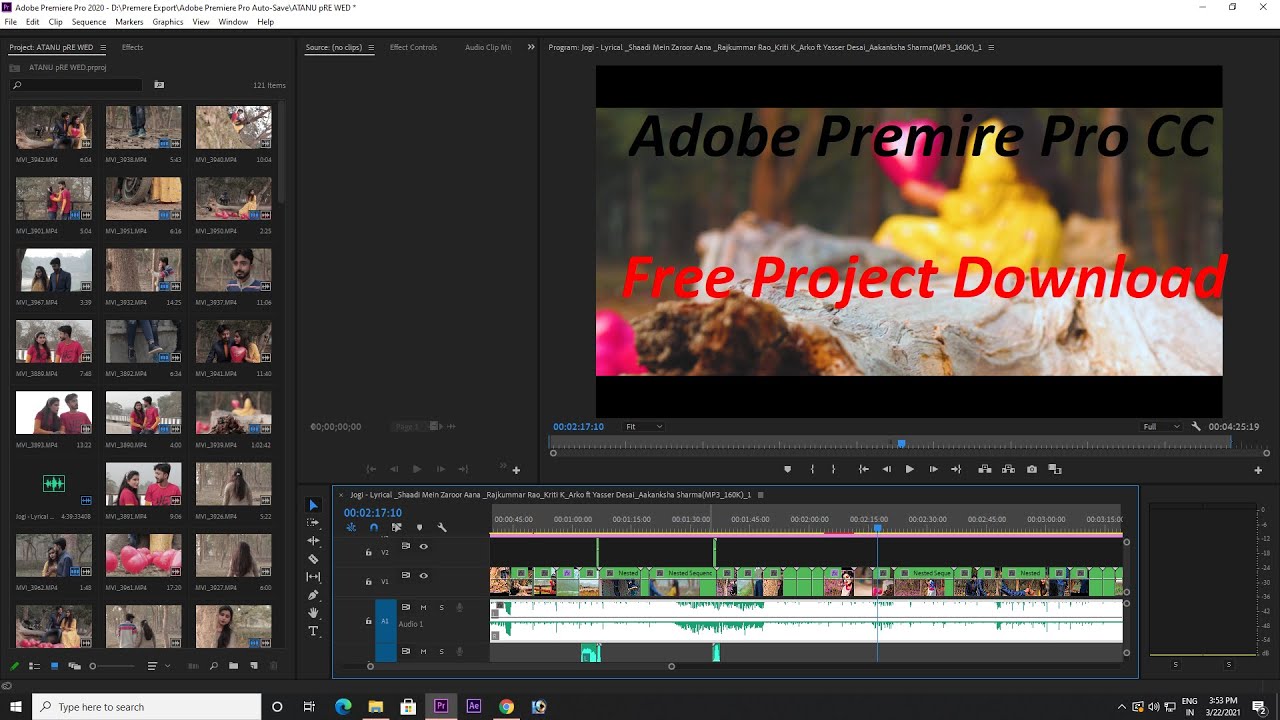 premiere pro free project download || premiere pro wedding project free ...