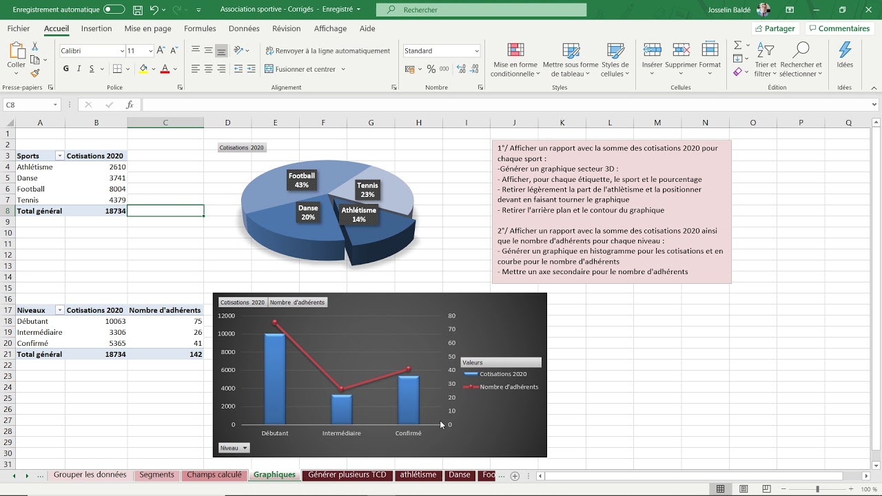 Les TCD : 9 exercices et corrigés - Présentation - YouTube