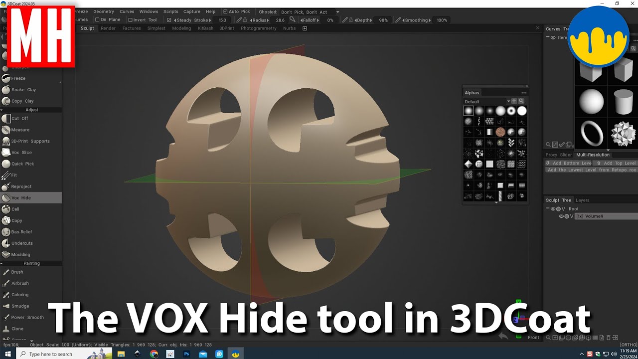3DCoat series #21 : The VOX Hide tool in 3DCoat - YouTube