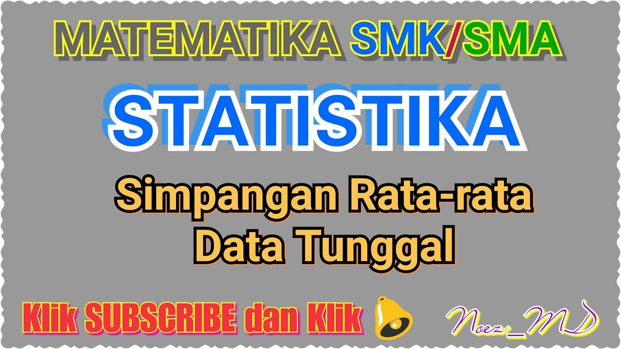 STATISTIKA contoh soal menentukan Simpangan Rata-rata data tunggal ...