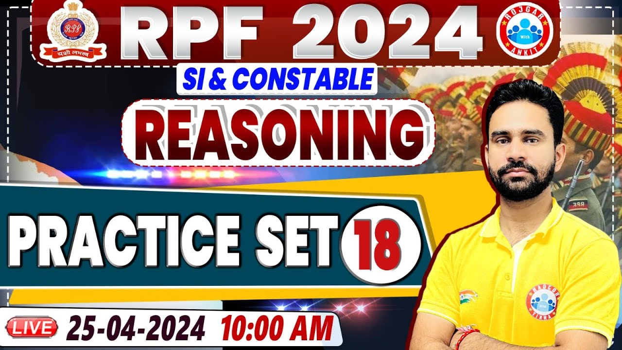 RPF Vacancy 2024, RPF SI Reasoning Practice Set 18, RPF Constable Reasoning Class Rahul Sir ...