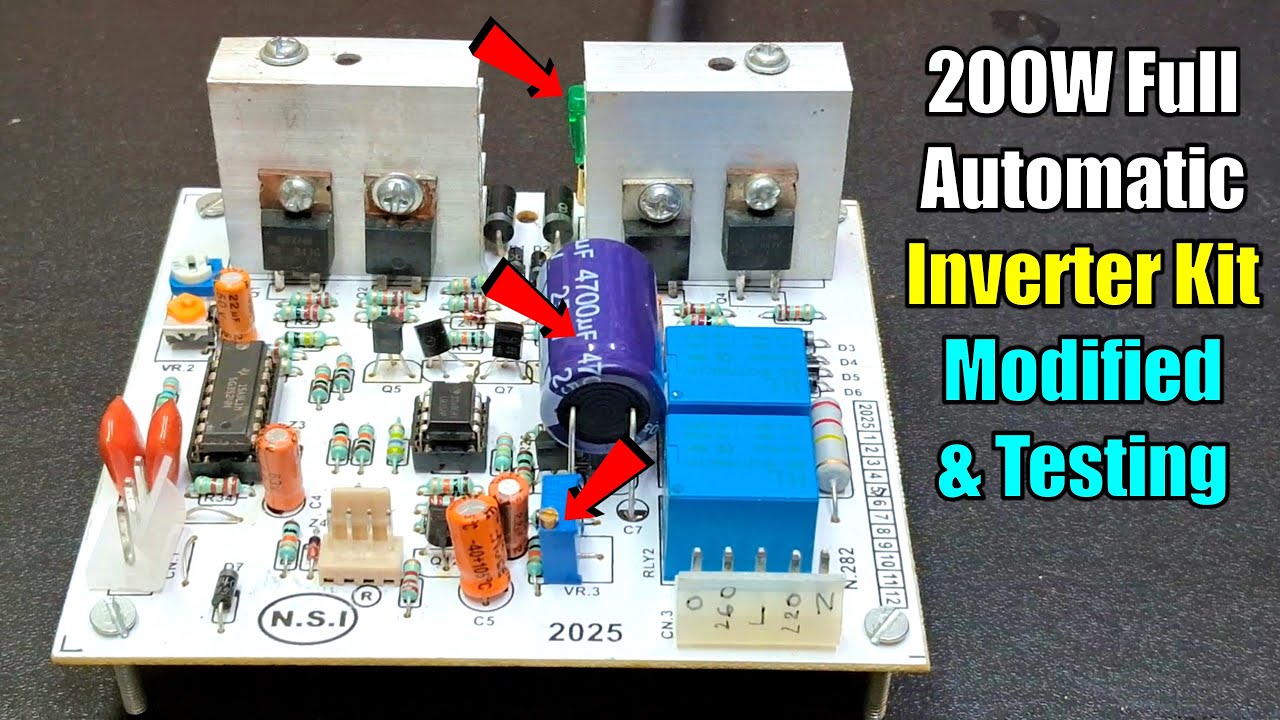 200W Full Automatic Inverter Kit Modified & Testing With 300VA Copper ...